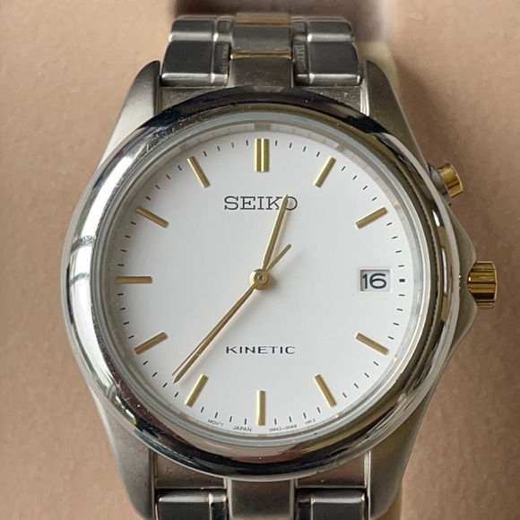 Seiko | Accessories | Seiko Kinetic Men Tt Water Resistant Stainless Steel Wdate | Poshmark
